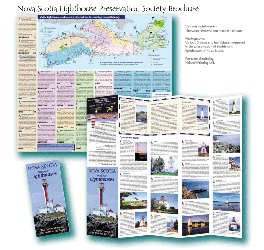 Nova Scotia Lighthouses Brochure – Gulf Stream Cottage, Tanya Cochkanoff, Graphic Design